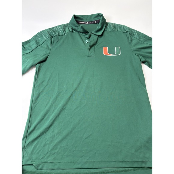 adidas | Shirts | Adidas Miami Hurricanes Polo Shirt Mens Size S Green ...